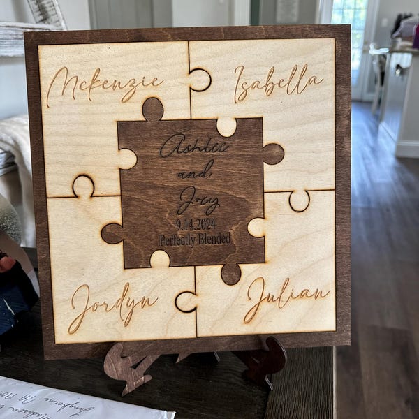 Personalized Unity Puzzle for Blended Family, Unity Puzzle for Wedding ...