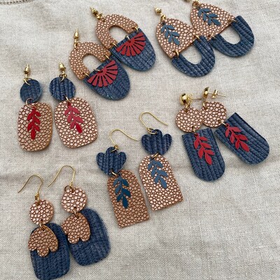 Two Parts Earrings Svg, Dxf, Eps, Png, Semicircle Earring Svg, Circle ...