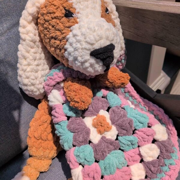 Hunley Hound + Teacup Pup Knotted Lovey — Crochet Dog PATTERN - Etsy