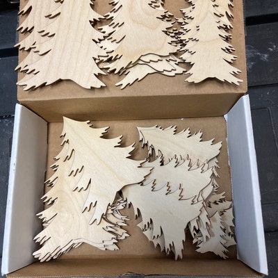 Pine Tree Laser Cut Unfinished Wood Cutout Shapes Always Check Sizes ...
