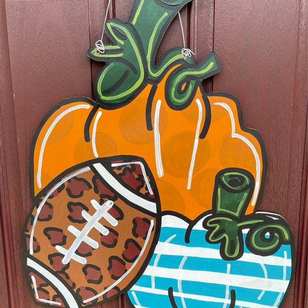 Football and Fall Door Hanger Downloadable File Printable Template - Etsy