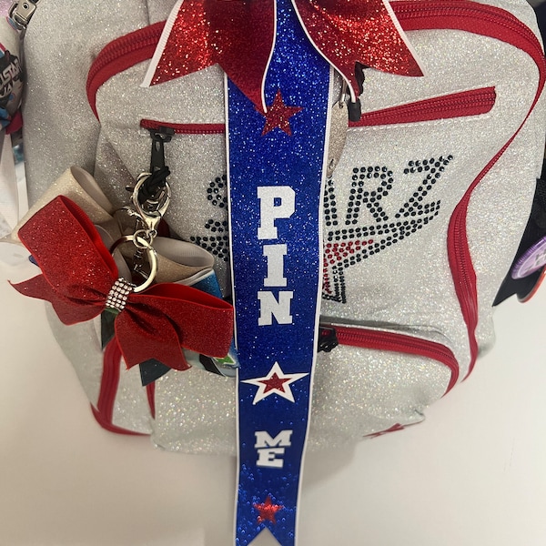 Pin Me Cheer Competition Tag Ribbons, Customizable Glitter Colors + Add ...
