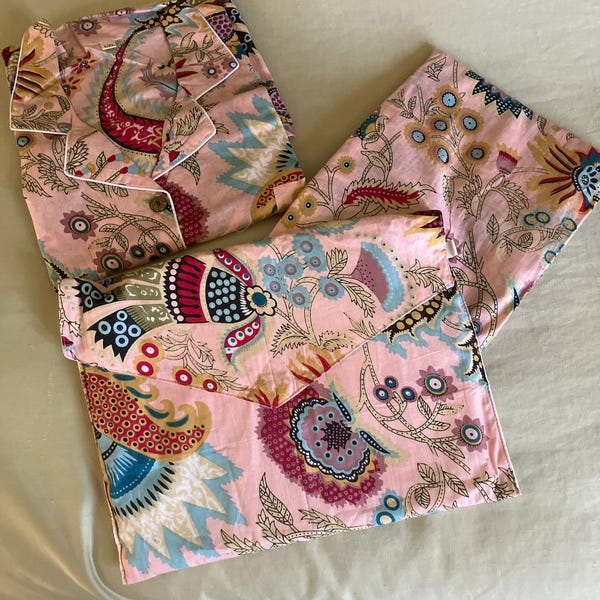 Indian PJ Set,100% Cotton Block Print Pajama Set, Night Wear ...