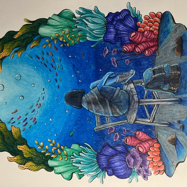 Ocean Girl Coloring Pages, Fantasy Magical, Underwater, Corals Reefs ...