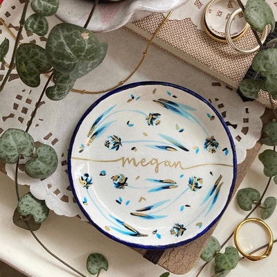 Strawberry Name Dish Personalised Peachy Baby Pink Cute Clay - Etsy