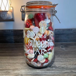 Personalised Sticker/label/decal for Sweet Jar... Add Your Own Name ...