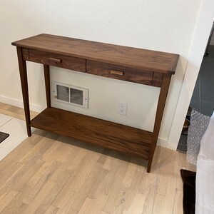 MODERN WALNUT CONSOLE Narrow Console Table 48 X - Etsy