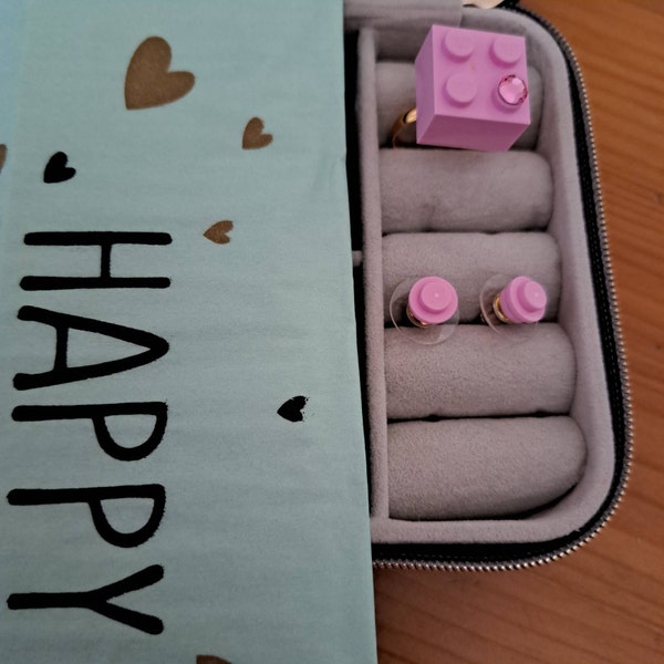 Dark Blue LEGO® Brick 2x2 With a ‘diamond’ Color SWAROVSKI® Crystal on ...