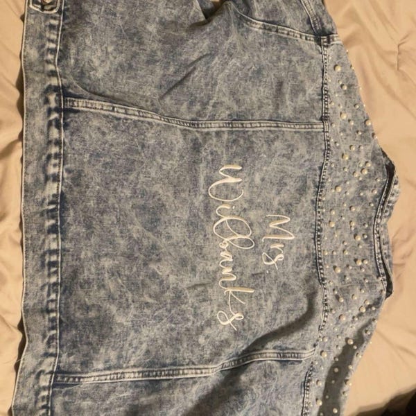 Bride Jean Jacket, White Personalized Bridal Jacket, Bride Denim Jacket ...