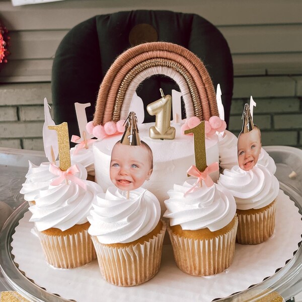 Custom Photo Cupcake Toppers - Face Cutout Cupcake Picks - Personalized ...