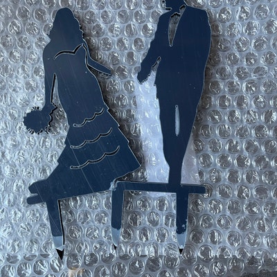 Sikh Wedding Cake Topper , Hindu Bride and Groom Silhouette Cake Decor ...