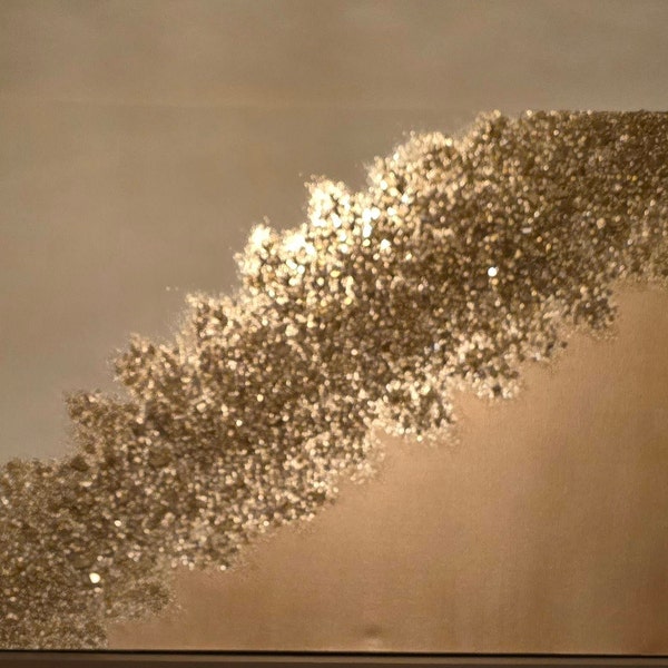 Simple Elegance Glam Glitter & Glass Painting, Glass Wall Art, Silver ...