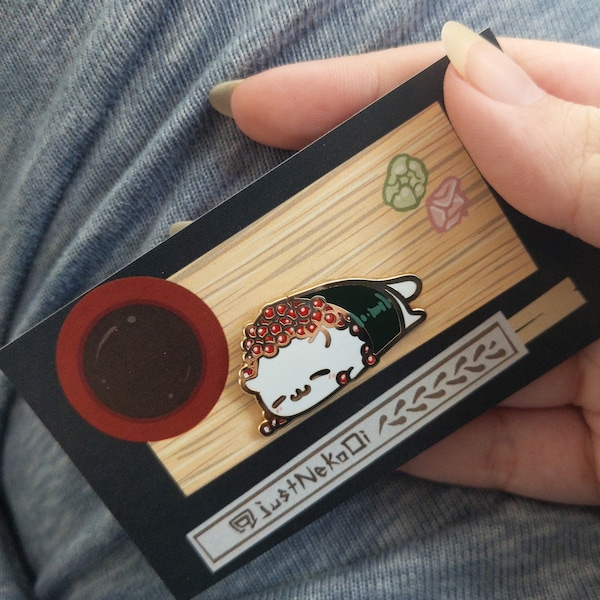 Sushi Cat Mewchi Hard Enamel Pin - Rice Kitty Nigiri 1.25"~1.5" - Etsy