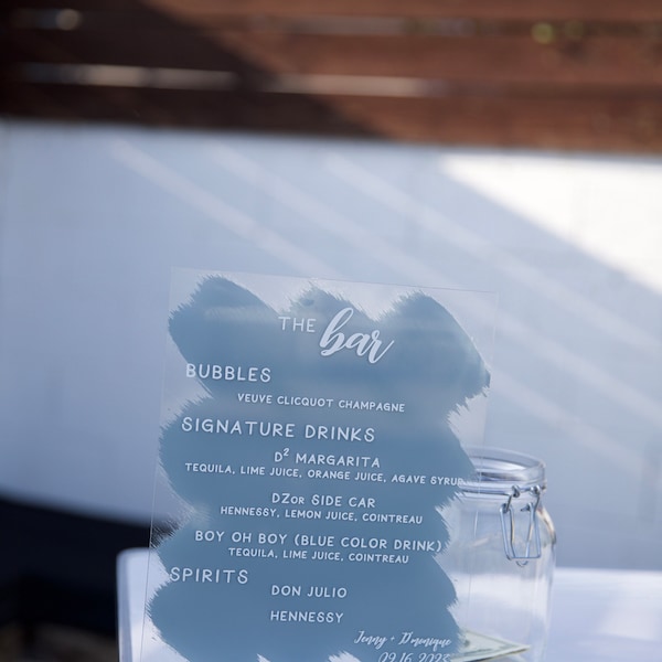 Acrylic Bar Menu Sign | Drinks Menu | Acrylic Bar Sign | Bar Sign - Etsy