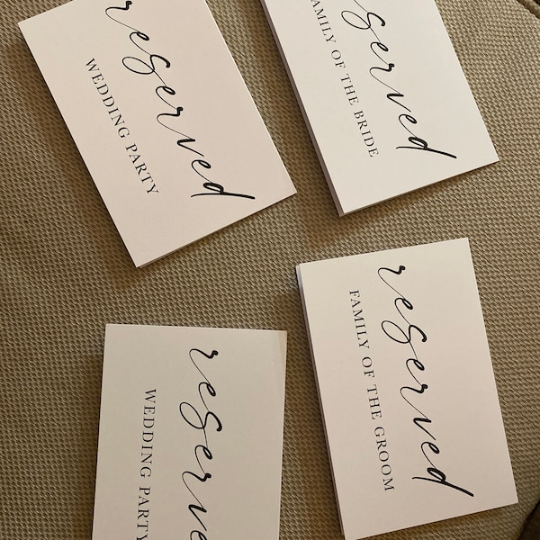 Reserved Sign, Folded Reserved Sign, Reserved Wedding Table Signs ...