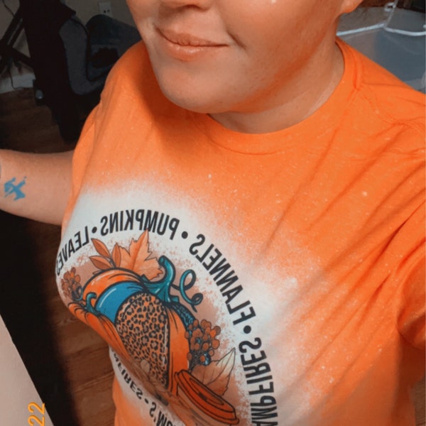 Bleached Fall Tee, Thanksgiving Shirt, Bleached Fall Shirt for Women ...