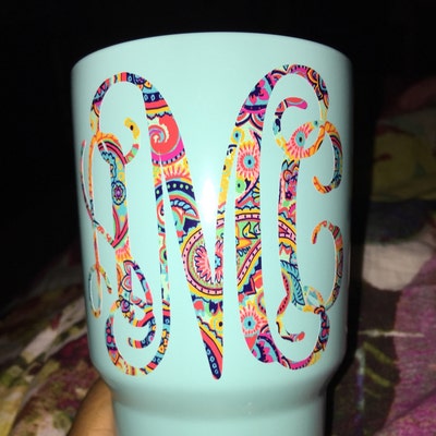 Paisley Monogram Decal, Car Decal, Vinyl Decal, Tumbler Decal, Laptop ...