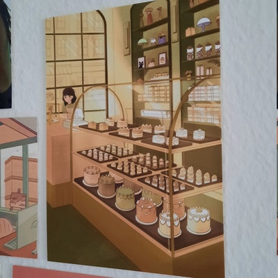 Kiki's City Bakery Mini Art Print 5 X 7 Art Print Soft, Aesthetic ...