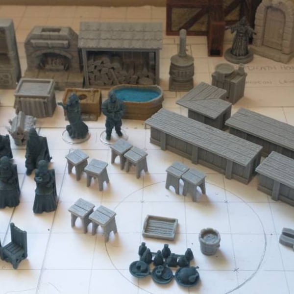 50pc Tavern Bar Inn Pub Dnd Miniature Terrain, Dungeons and Dragons, D ...