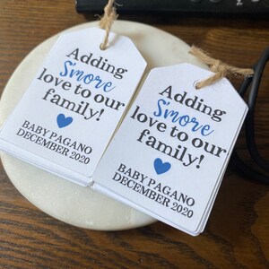 Adding S'MORE Love to Our Family Tags, S'more Favor Tags, Baby Shower S ...
