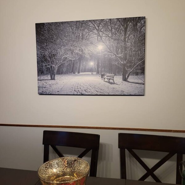 Winter Art Print, Huge Canvas Wall Decor, Snowy Pathway, Snow Canvas ...