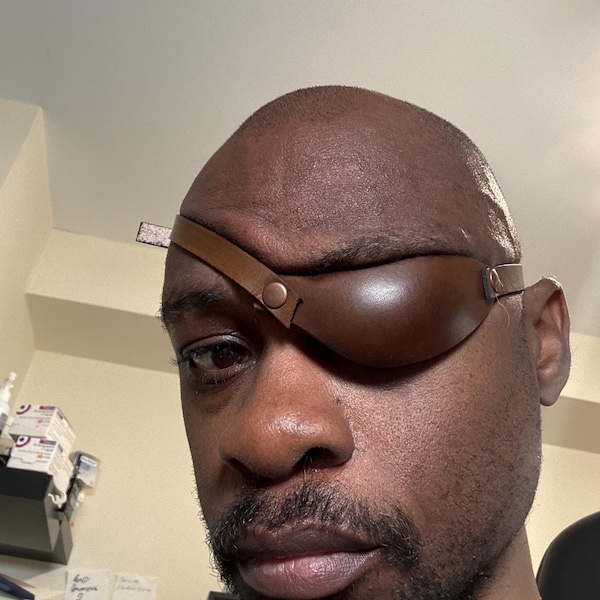 Slim Leather Eye Patch With Adjustable Buckle for Unisex - Will Work ...