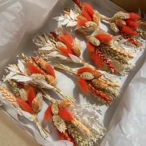 Burnt Orange Buttonhole Orange Dried Flower Boutonniere Autumn Themed ...