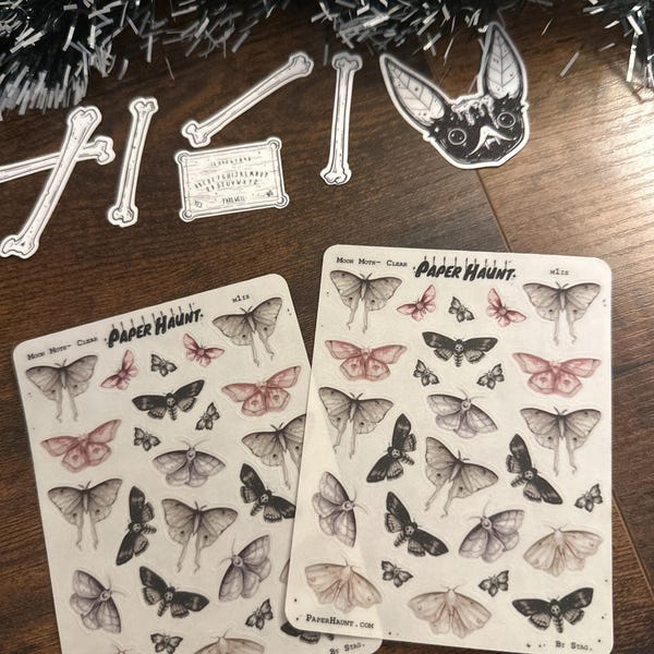 MOON Moth Planner Sticker Sheet - Etsy