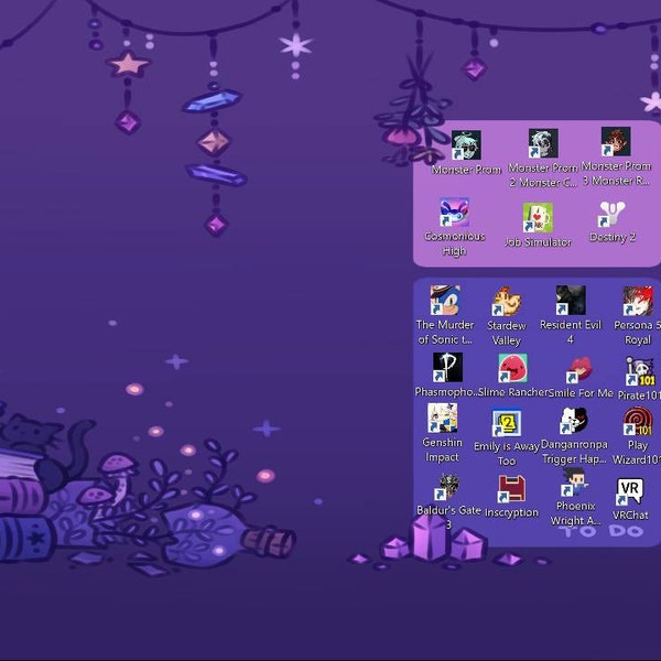 Moth Magic Computer Desktop Theme Background Wallpaper Organizer Set - Etsy