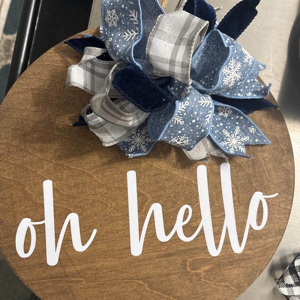 Welcome Door Sign With Magnetic Bows / Door Sign / Interchangeable Bows ...