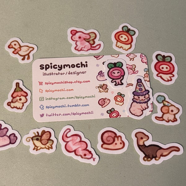 Series 1: Tiny Animal Friends Sticker Set of 11 / Mini Animal Stickers ...