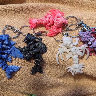 Flexible Dragon 3D Print Tiny Wyvern Keychain Made-to-order ...