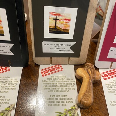 8 Inch Wooden Cross for Wall Décor Olive Wood Crucifix Made in the Holy ...