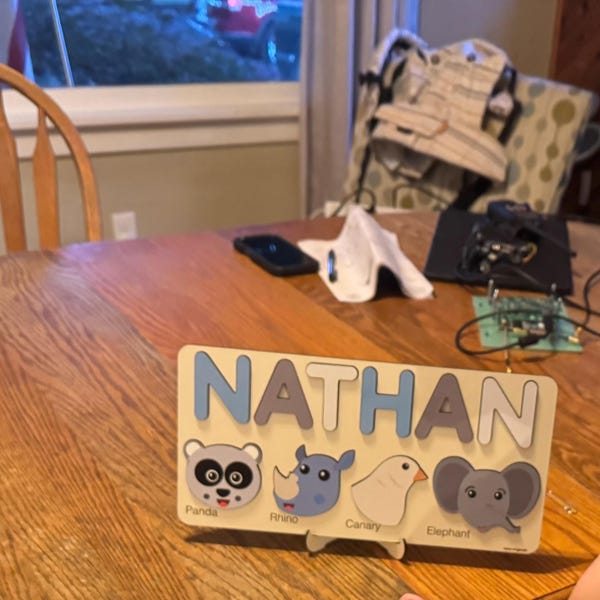 Animals Puzzle With Custom Baby Name, Personalized Name Puzzle, Zuzu ...
