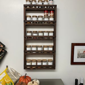 Wall Spice Rack Wooden Shelf Kitchen Organization Idea Essential Oil ...