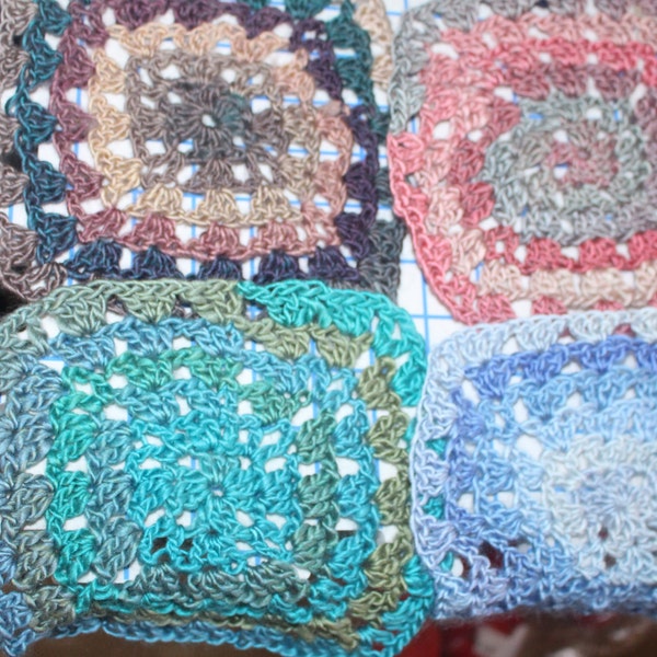 Stacked Shells 8" Granny Square Crochet PATTERN PDF - January - Granny ...