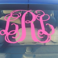 Monogram Car Decal, Monogram Wall Decal, Custom Vinyl Decal, Monogram ...