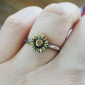 Sunflower Ring Stack Ring Flower Stack Ring Flower Ring | Etsy