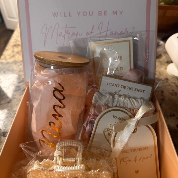 Personalized Bridesmaid Proposal Box: Hair Accessories Gift Set - Etsy
