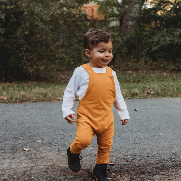Yellow Overalls - Toddler Overalls- Baby Romper - Toddler Romper - Boho ...