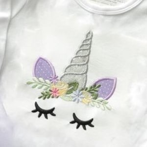 Unicorn Face, Applique Design, Machine Embroidery Design, Rainbow, Girl ...