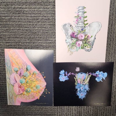 Floral Anatomy: Heart Print of Watercolor Anatomical Art Print Human ...