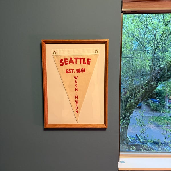 Hand Embroidered Pennant Flag Custom Unique City Name Pennant Flag ...