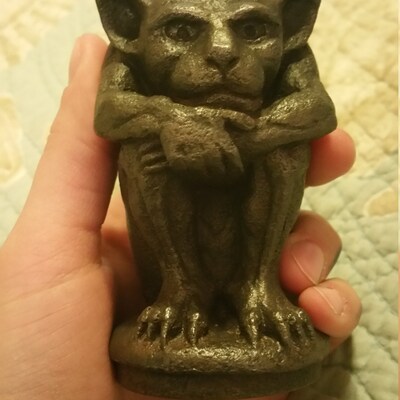 Gothic Imp Gargoyle, Small Irving in Blackened Iron, Cast Shadows ...