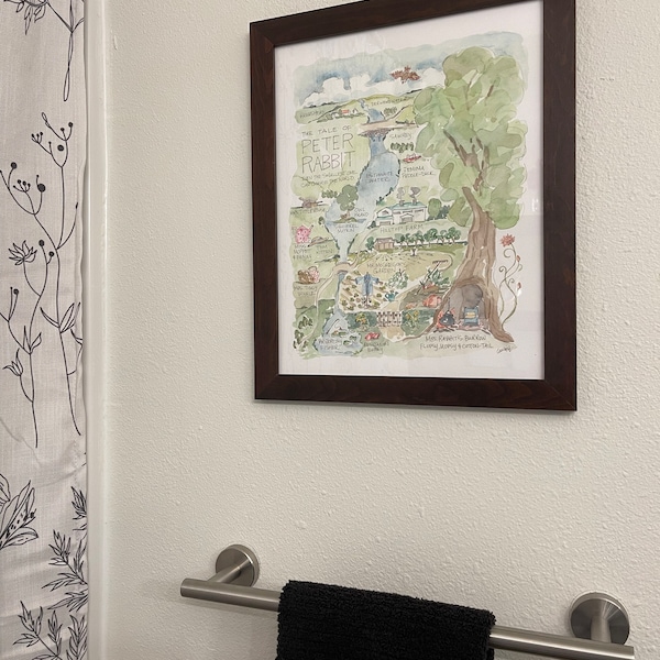 Peter Rabbit Watercolor Map Art Print Easter - Etsy