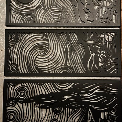 Van Gogh Starry Night Metal Wall Art, Van Gogh Metal Wall Art, Living ...