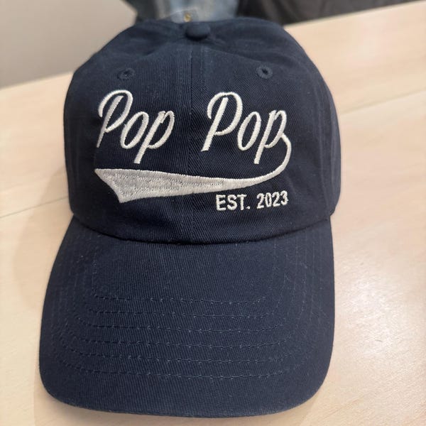Papa Hat With Custom Year Est, Embroidered Hat, Personalized Papa Hat ...