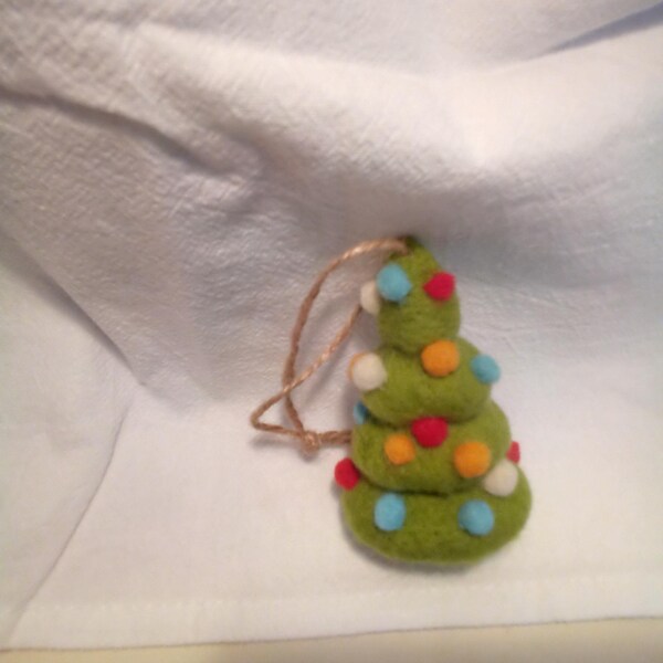 Needle Felted Christmas Tree, Whimsical Wool Figurine, Holiday Tabletop ...