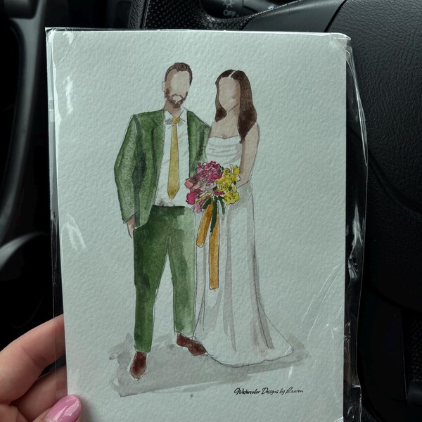 Custom Watercolor Couple & Family Portraits | Personalized Hand-painted ...