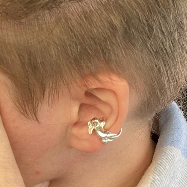 925 Sterling Silver Bunny Ear Cuff - Chunky Silver Earcuff No Piercing ...